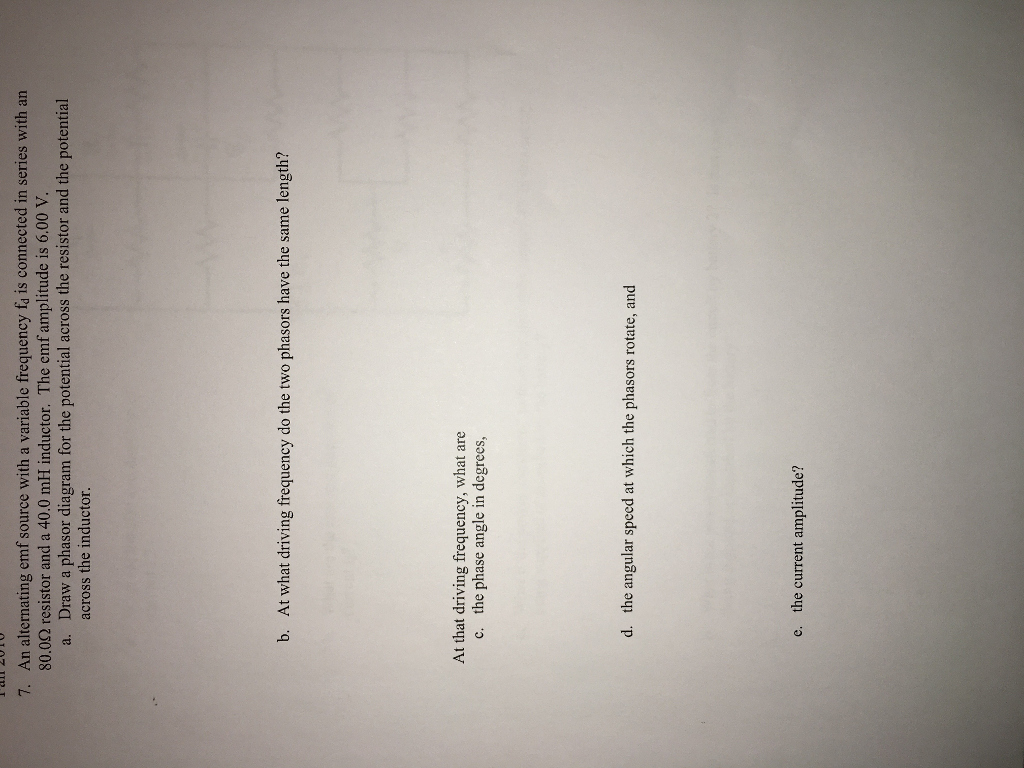 Solved An alternating emf source with a variable frequency | Chegg.com