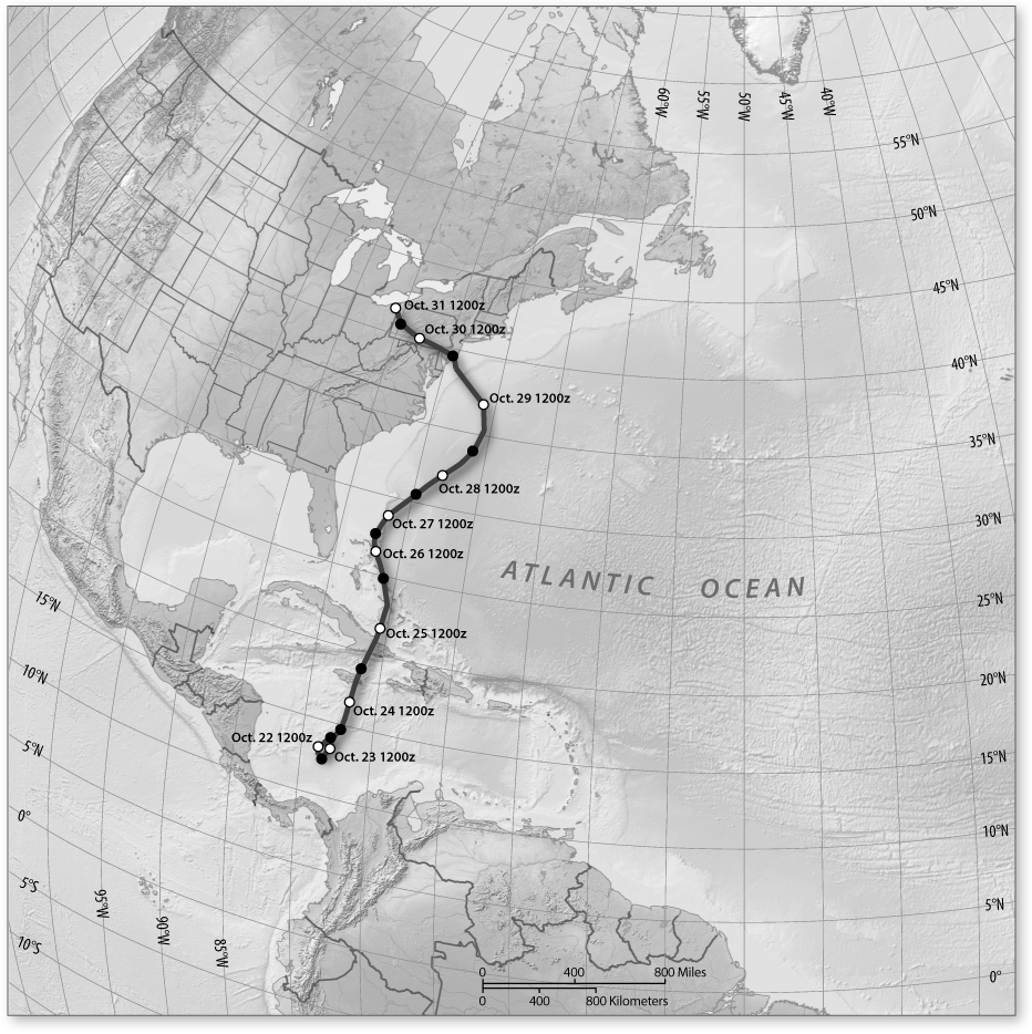 2. Figure 13-4 shows how Sandy’s pressure and wind | Chegg.com