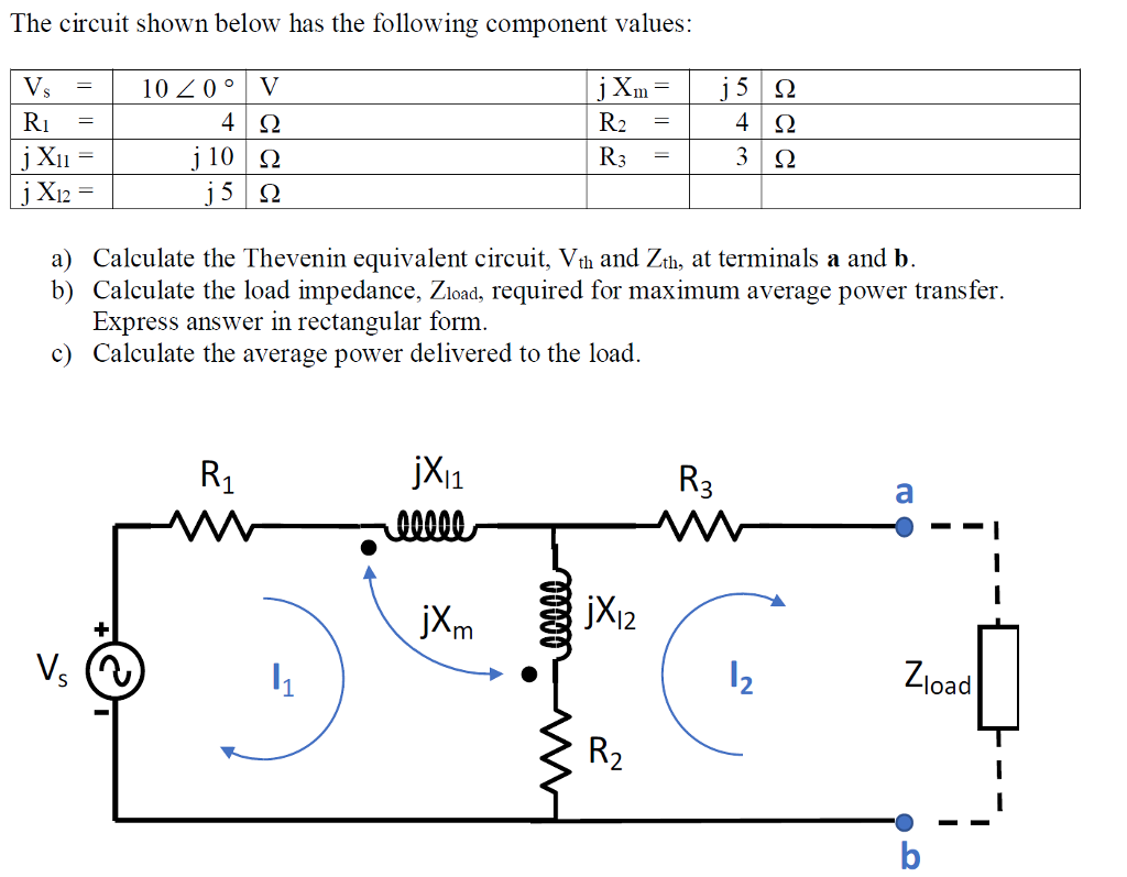 Solved The circuit shown below has the following component | Chegg.com