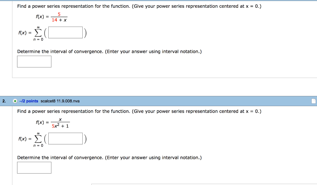 Solved Find a power series representation for the function. | Chegg.com