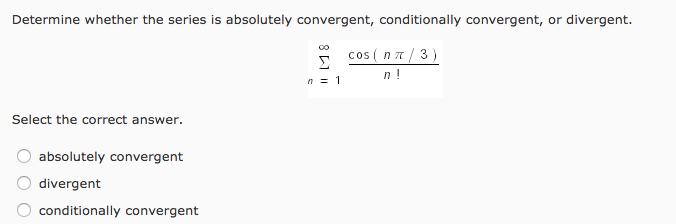 Solved Determine whether the series is absolutely | Chegg.com Solved Determine whether the series is absolutely | Chegg.com