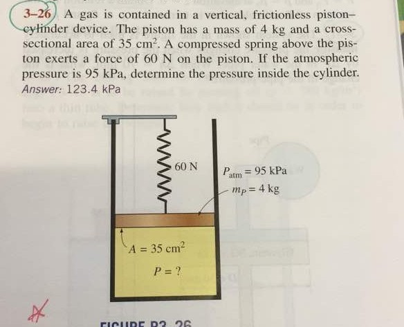 Solved 3-26 A gas is contained in a vertical, frictionless | Chegg.com Solved 3-26 A gas is contained in a vertical, frictionless | Chegg.com
