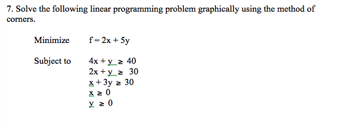 Solved 7. Solve the following linear programming problem | Chegg.com