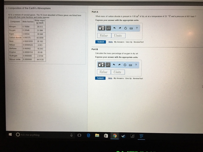 Solved Air is a mixture of several gases. The 10 most | Chegg.com
