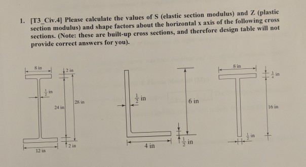 Solved 1. IT3_Civ.4] Please calculate the values of S | Chegg.com