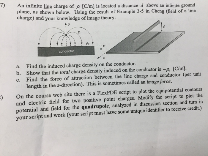 Solved An infinite line charge of rho_1 [C/m] is located a | Chegg.com