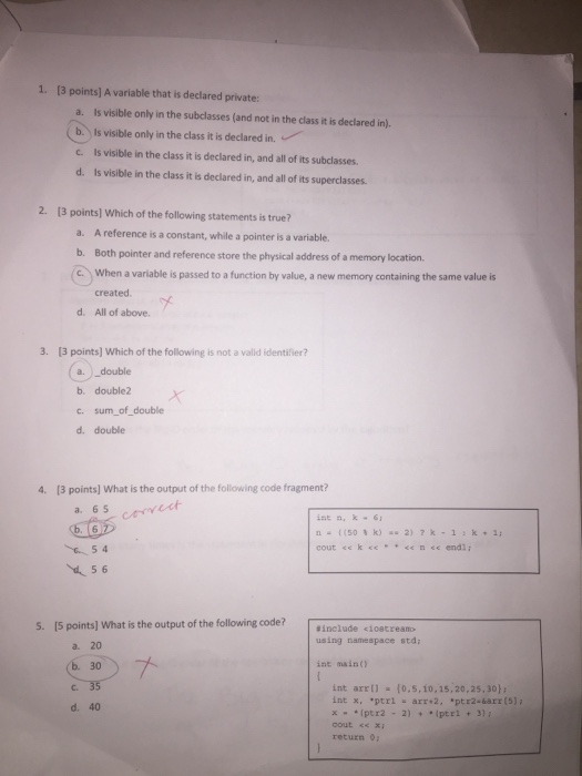 Solved A Variable That Is Declared Private Is Visible Only 