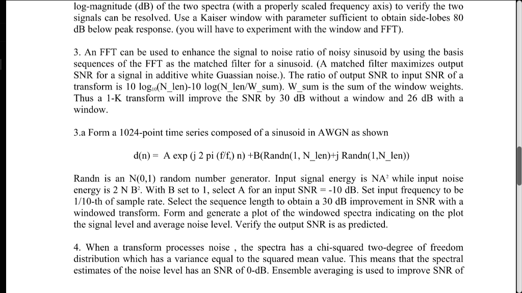 An FFT can be used to enhance the signal to noise | Chegg.com