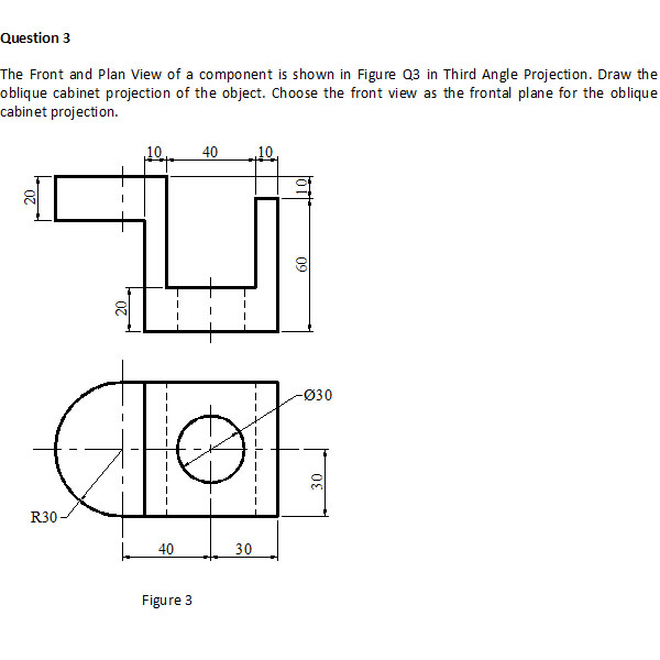 Solved The Front and Plan View of a component is shown in | Chegg.com