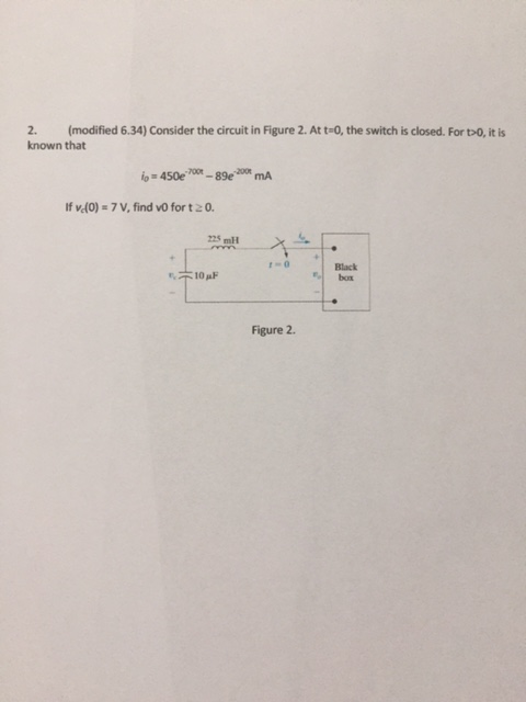 Solved 2. (modified 6.34) Consider the circuit in Figure 2. | Chegg.com Solved 2. (modified 6.34) Consider the circuit in Figure 2. | Chegg.com