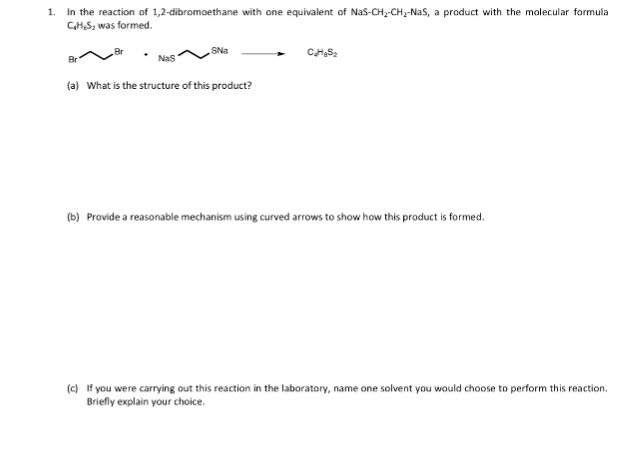 Solved In the reaction of 1,2 - dibromoethane with one | Chegg.com