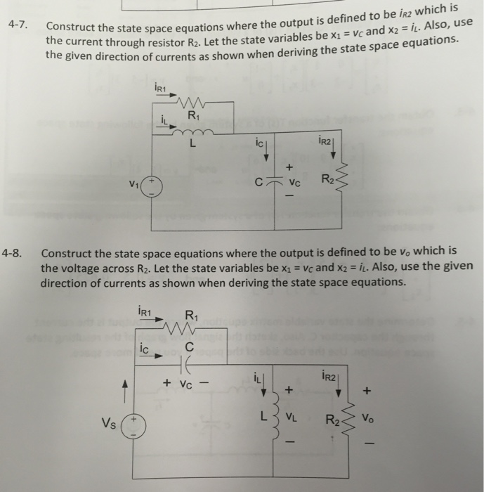 Solved Construct the state space equations where the output | Chegg.com