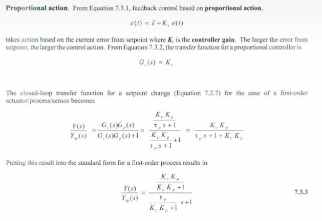 Derive the characteristics of proportional integral | Chegg.com