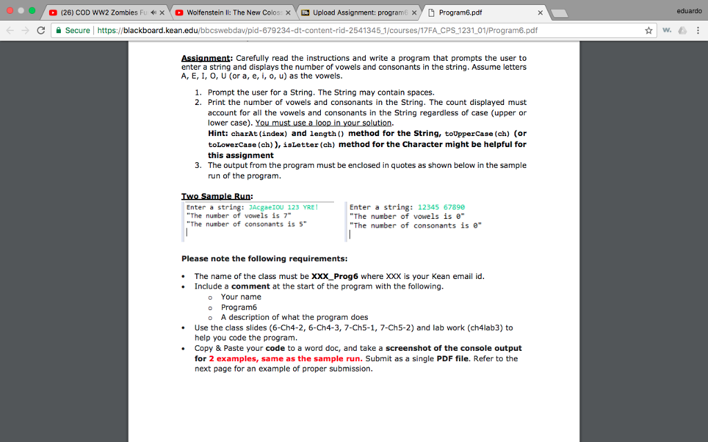 Solved 0/ 0 (26) COD ww2 Zombies F WX , Upload Assignment | Chegg.com