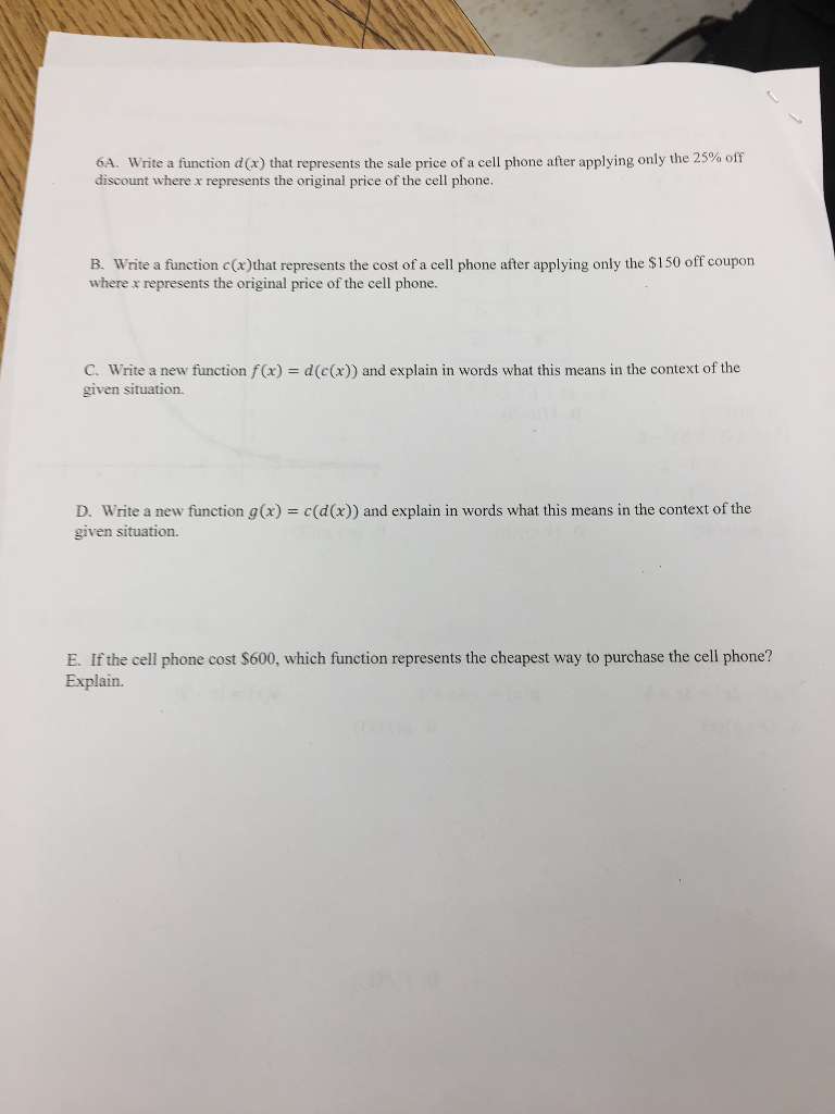 Solved 64. Write a function d G) that represents the sale | Chegg.com