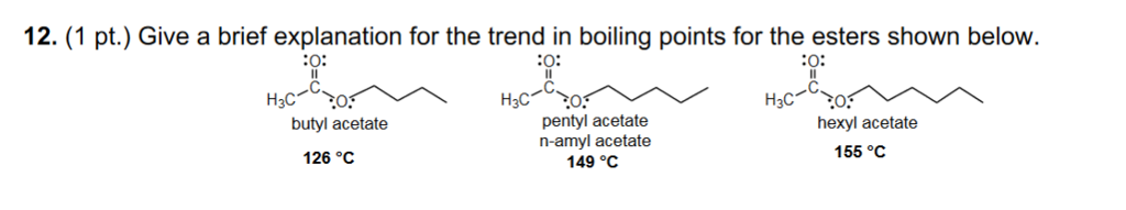 Solved 12. (1 pt.) Give a brief explanation for the trend in | Chegg.com