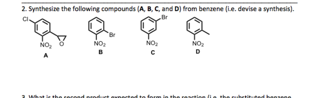 Solved 2. Synthesize the following compounds (A, B, C, and | Chegg.com