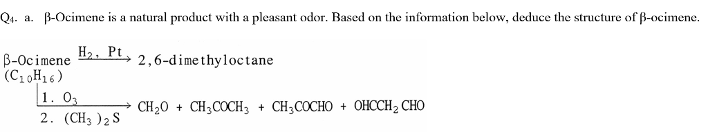 Solved A. beta-Ocimene is a natural product with a pleasant | Chegg.com