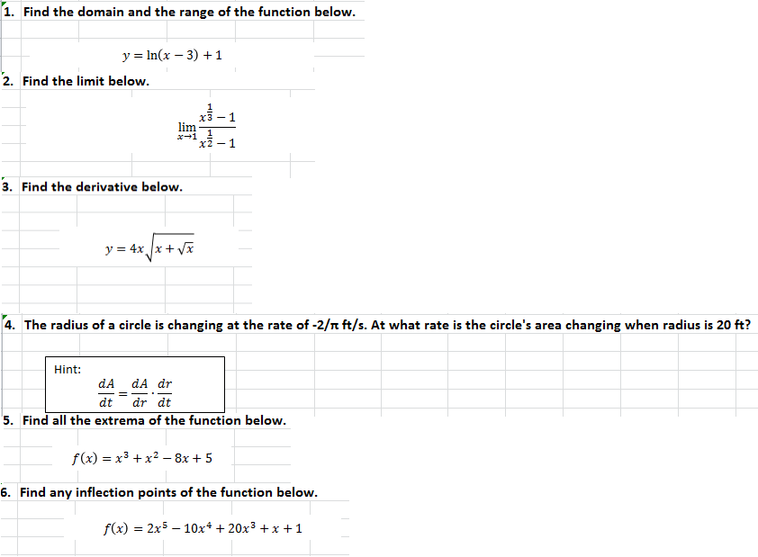 Solved Find the domain and the range of the function below. | Chegg.com