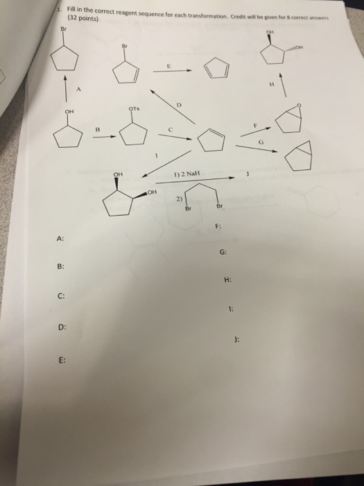 Solved Fill in the correct reagent sequence for each | Chegg.com