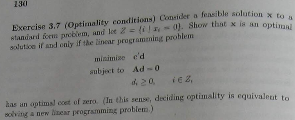 Solved 130 Exercise 3.7 (Optimality conditions) Consider a | Chegg.com