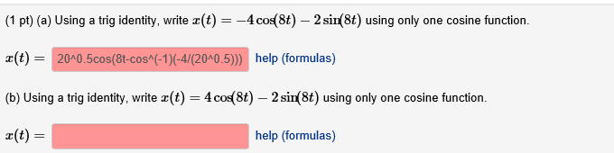 Solved Hint: Use the trigonometric identity Acos(omega t) + | Chegg.com