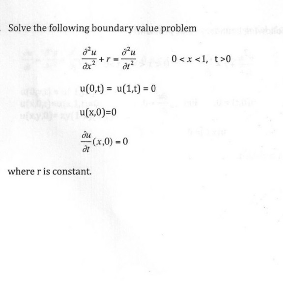 Solved Solve the following boundary value problem 0
