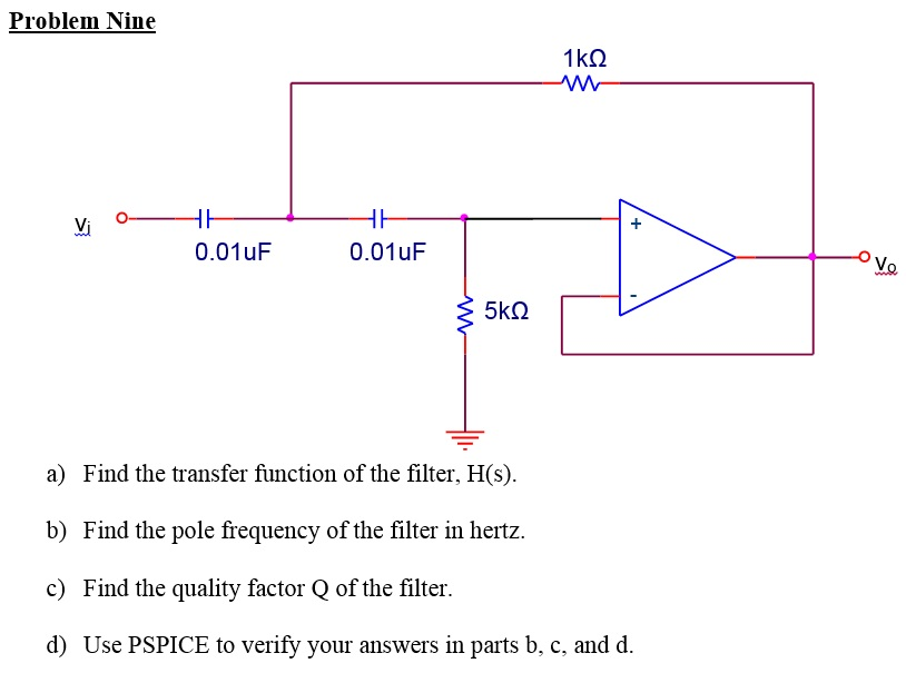 Solved a) Find the transfer function of the filter, H(s). b) | Chegg.com