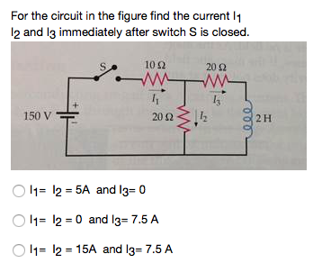Solved For the circuit in the figure find the current I1 I2 | Chegg.com