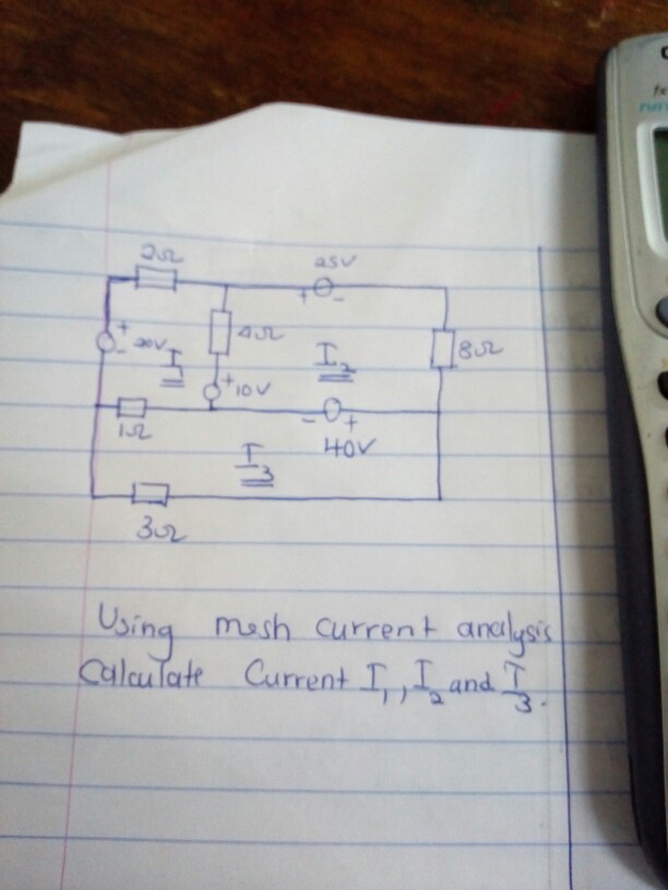 Solved Using mesh current analysis calculate current I, I_2 | Chegg.com