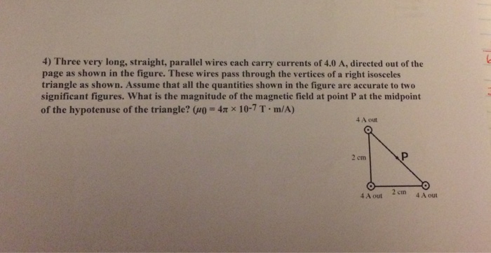 Solved Three very long, straight, parallel wires each carry | Chegg.com