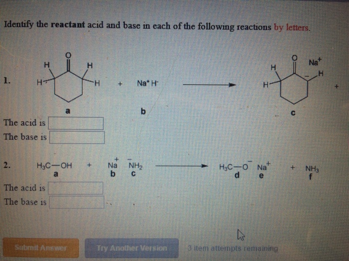 Solved Identify the reactant acid and base in each of the | Chegg.com