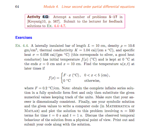 Solved 64 Module 4. Linear second order partial differential | Chegg.com