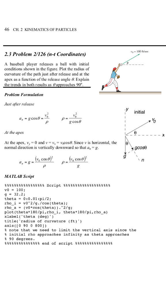 Solved 46 CH. 2 KINEMATICS OF PARTICLES vo 00 ft/sec 2.3 | Chegg.com