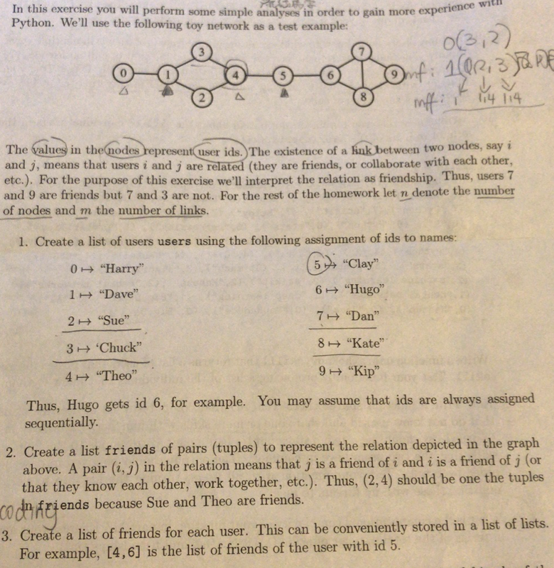 Solved create a list of friends for each user. This can be | Chegg.com