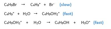 Solved C4Hs Br C4H9+ Br (slow) C4H9* H20 C4HsOH2 (fast) | Chegg.com