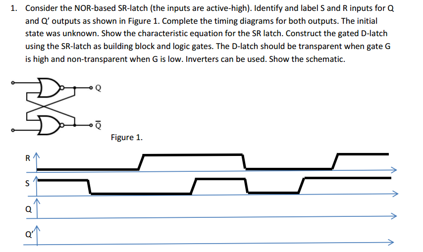 Solved Consider the NOR-based SR-latch (the inputs are | Chegg.com