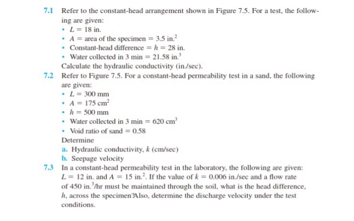 Refer to the constant-head arrangement shown in | Chegg.com Refer to the constant-head arrangement shown in | Chegg.com
