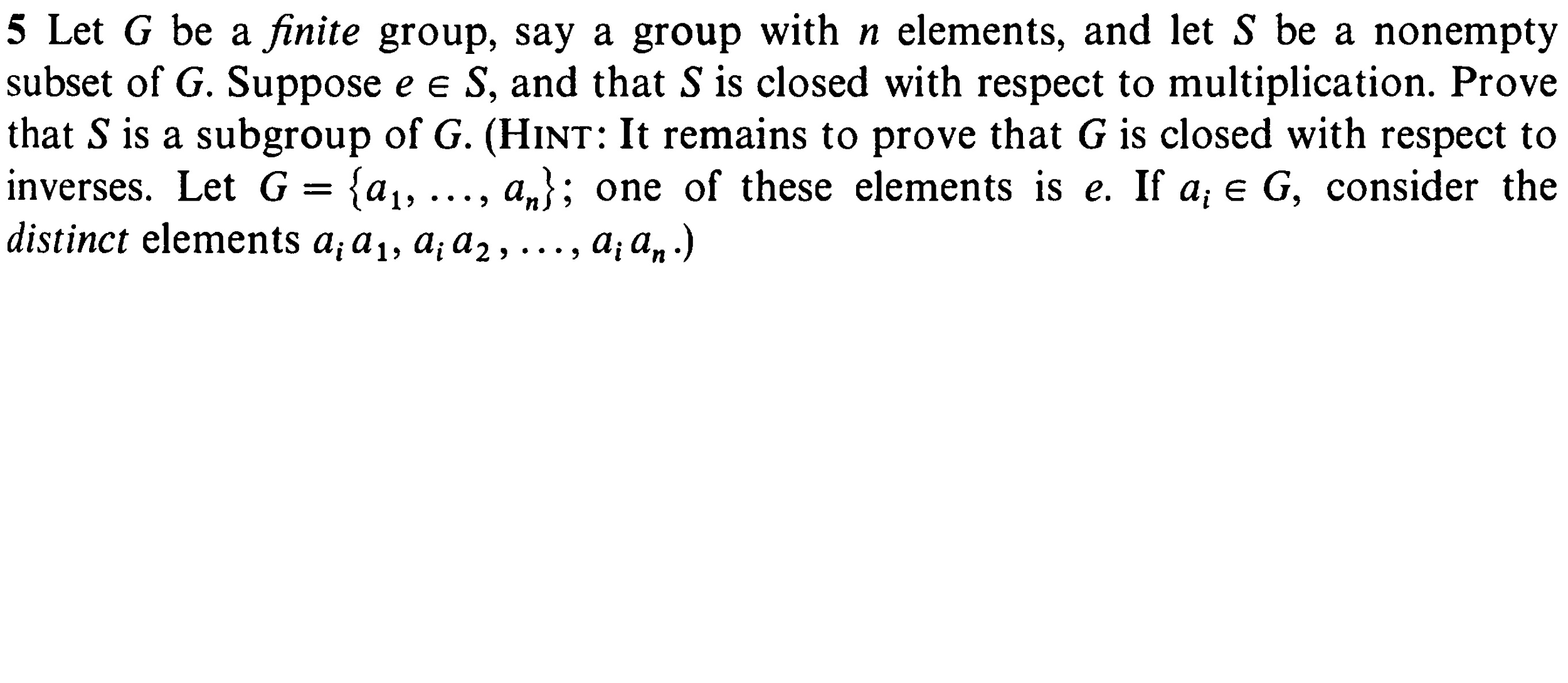 Let G be a finite group, say a group with n elements, | Chegg.com
