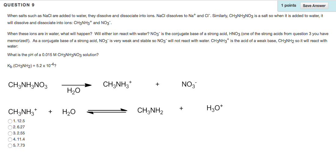 Solved When salts such as NaCI are added to water, they | Chegg.com
