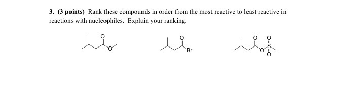 Solved Rank these compounds in order from the most reactive | Chegg.com