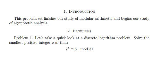 Solved 1. INTRODUCTION This problem set finishes our study | Chegg.com