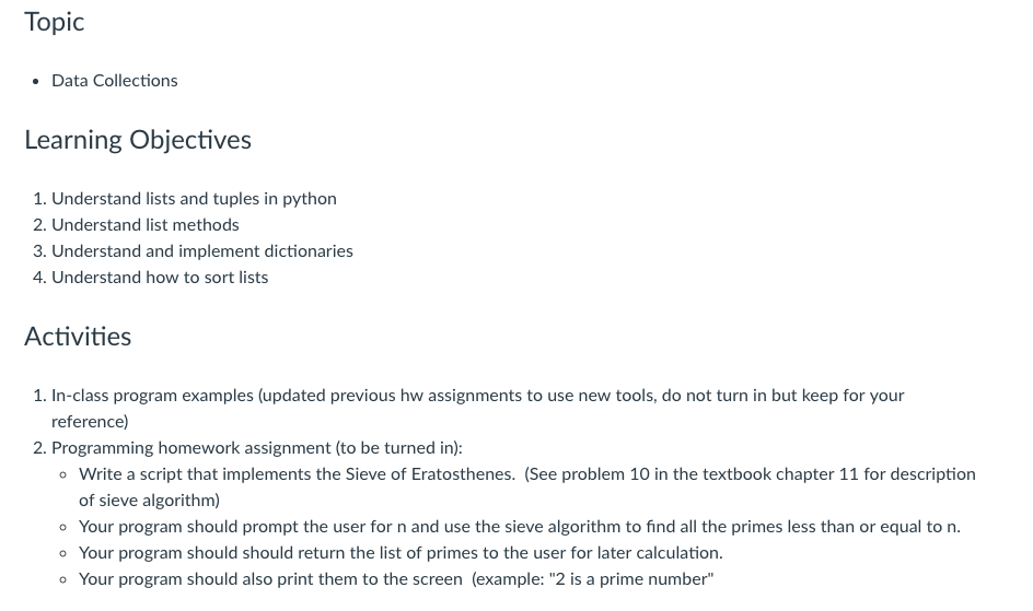 Solved Topic .Data Collection:s Learning Objectives 1. | Chegg.com