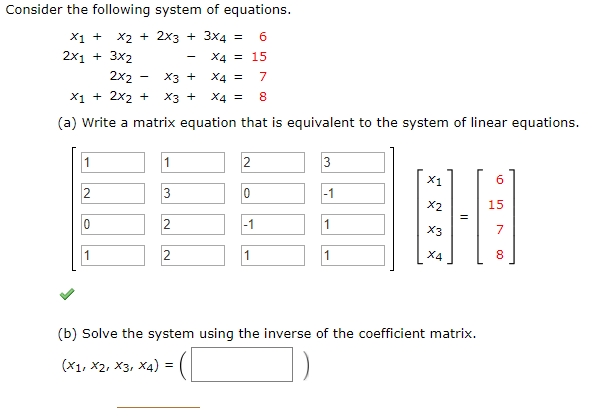Solved Consider the following system of equations. x1 + x2 + | Chegg.com