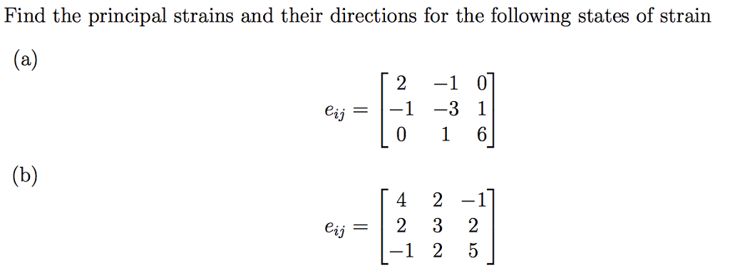 Find the principal strains and their directions for | Chegg.com