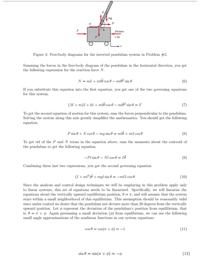 Solved Inverted Pendulum: PID Controller Design Using the | Chegg.com Solved Inverted Pendulum: PID Controller Design Using the | Chegg.com