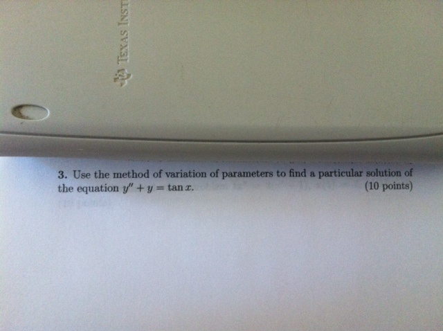 Solved Use the method of variation of parameters to find a | Chegg.com