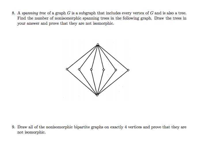 Solved A spanning tree of a graph G is a subgraph that | Chegg.com