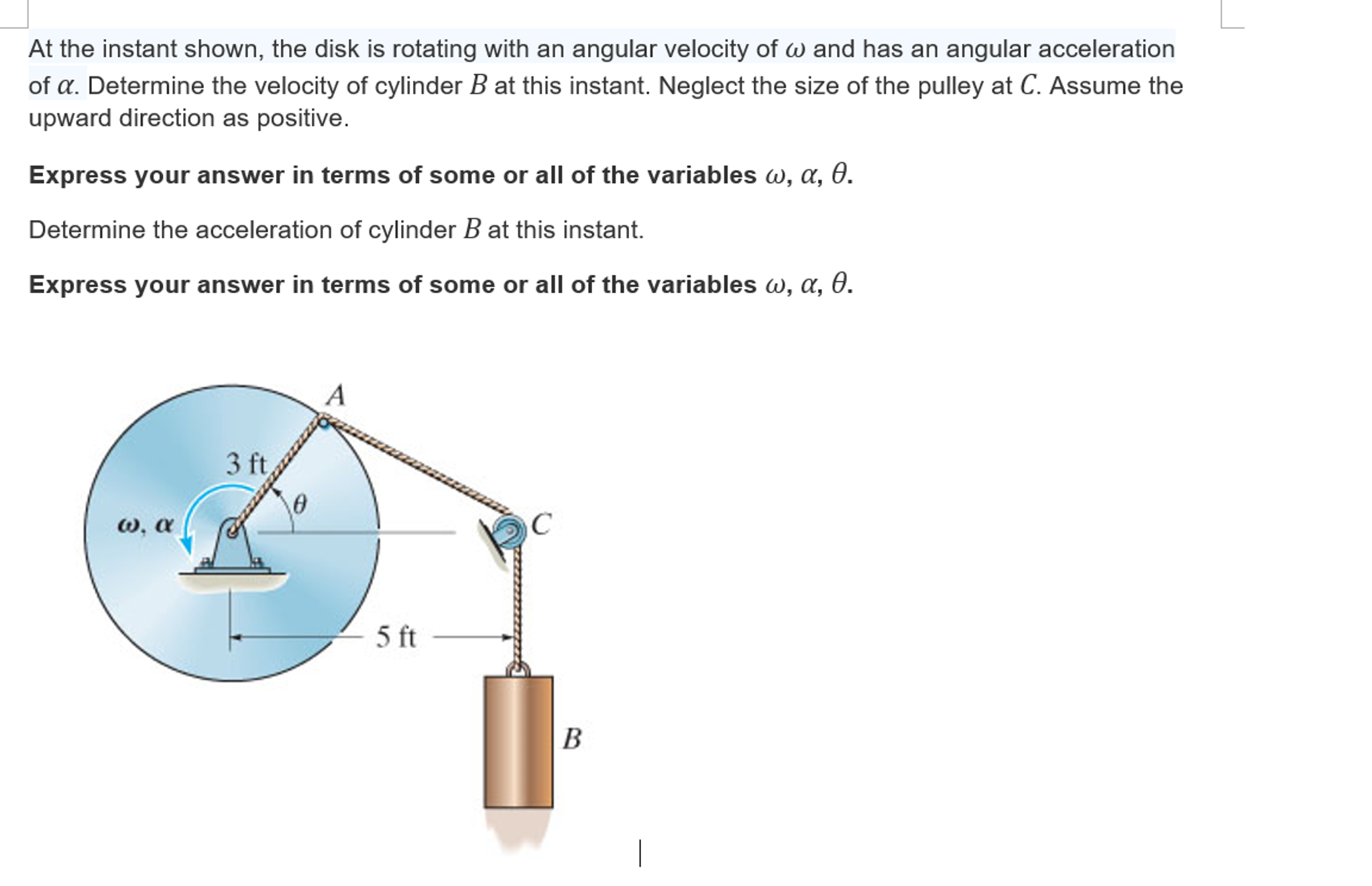 At the instant shown, the disk is rotating with an | Chegg.com