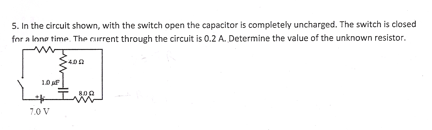 Solved In the circuit shown, with the switch open the | Chegg.com